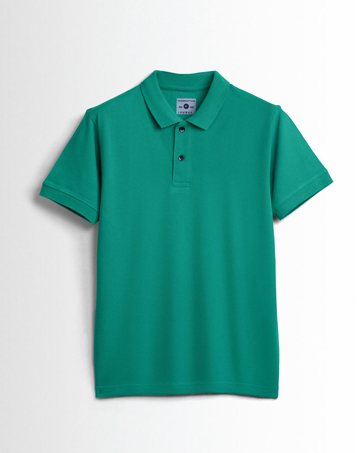 Pure Cotton Polo Plain T Shirts (Jade Green) Without Pocket – Pitshirts