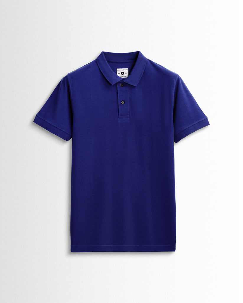 Pure Cotton Polo Plain T Shirts (Azure Blue) Without Pocket – Pitshirts